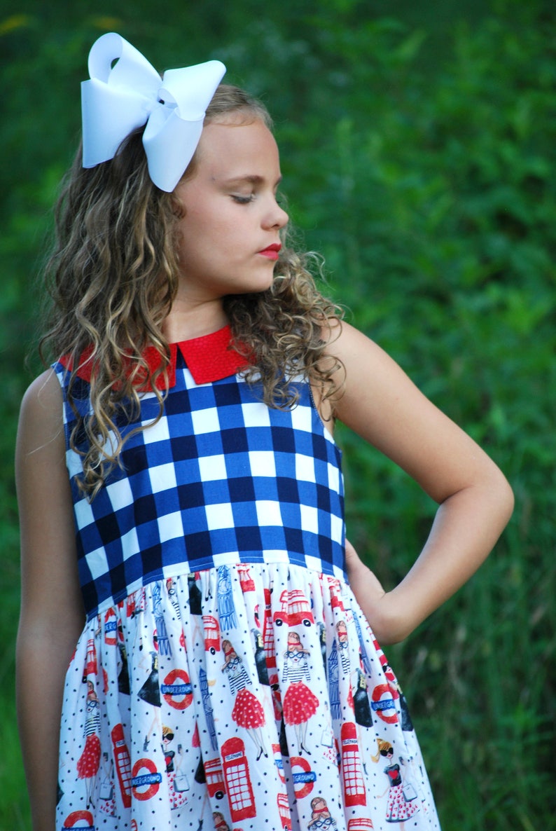 Girls Back to School Dress Gingham Dress London Summer | Etsy