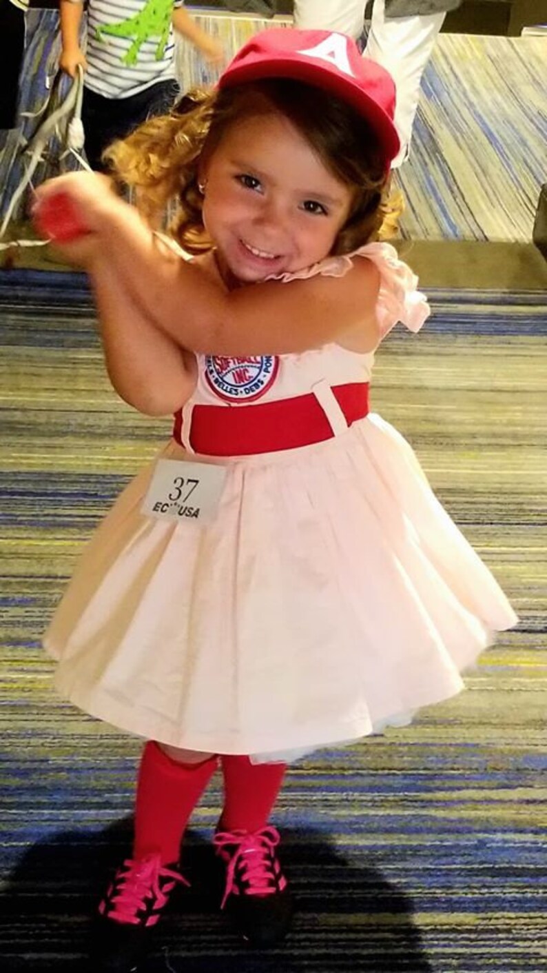 Baseball Dress Girls Peach Red Uniform Costume Pageant | Etsy
