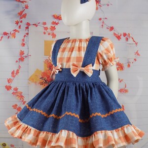 Orange Denim Pageant Wear, Fall Western Dress, Yam Festival, Halloween ...