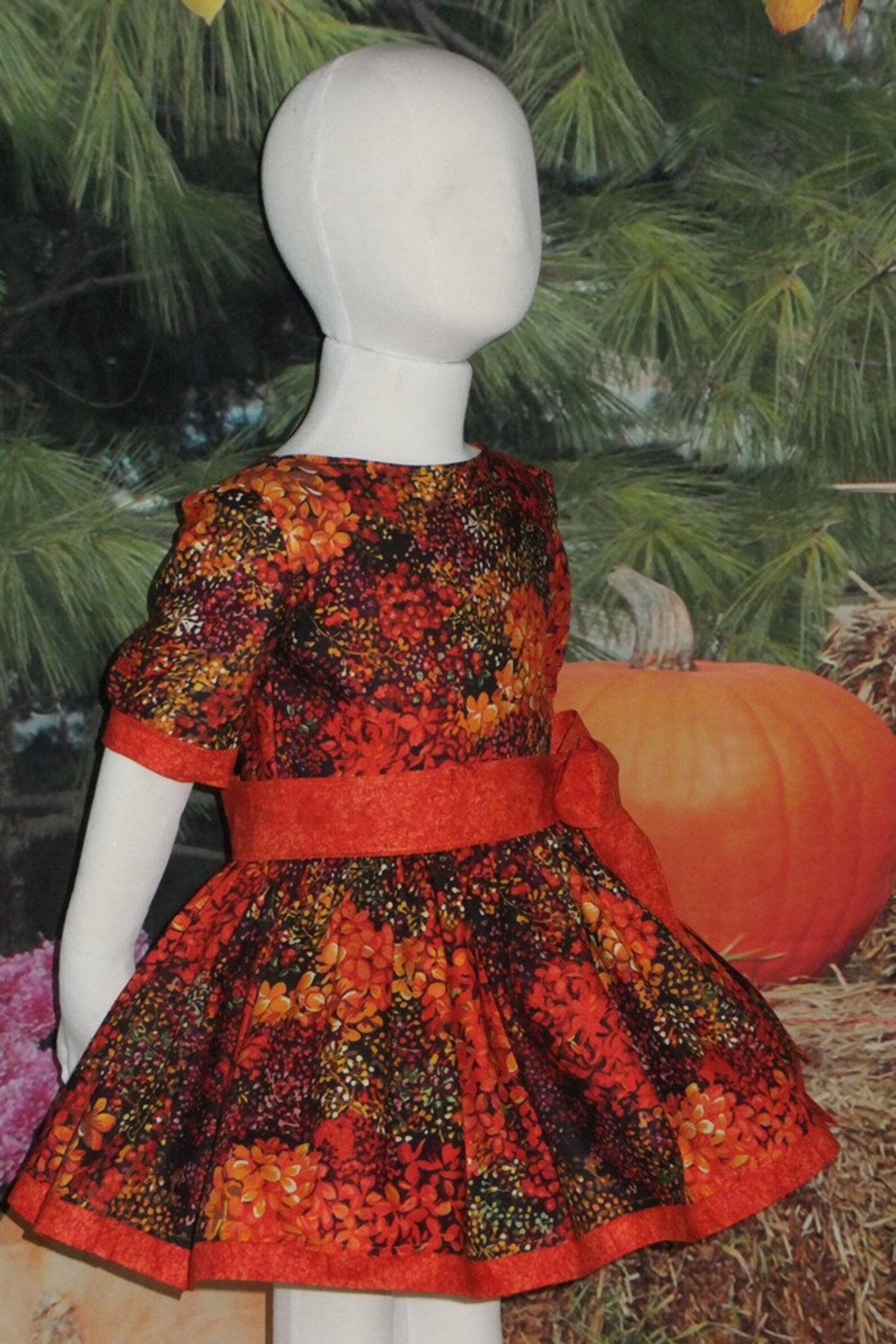 Girl, Fall Dress, Toddler, Thanksgiving Dress, Orange, Autumn Dress ...
