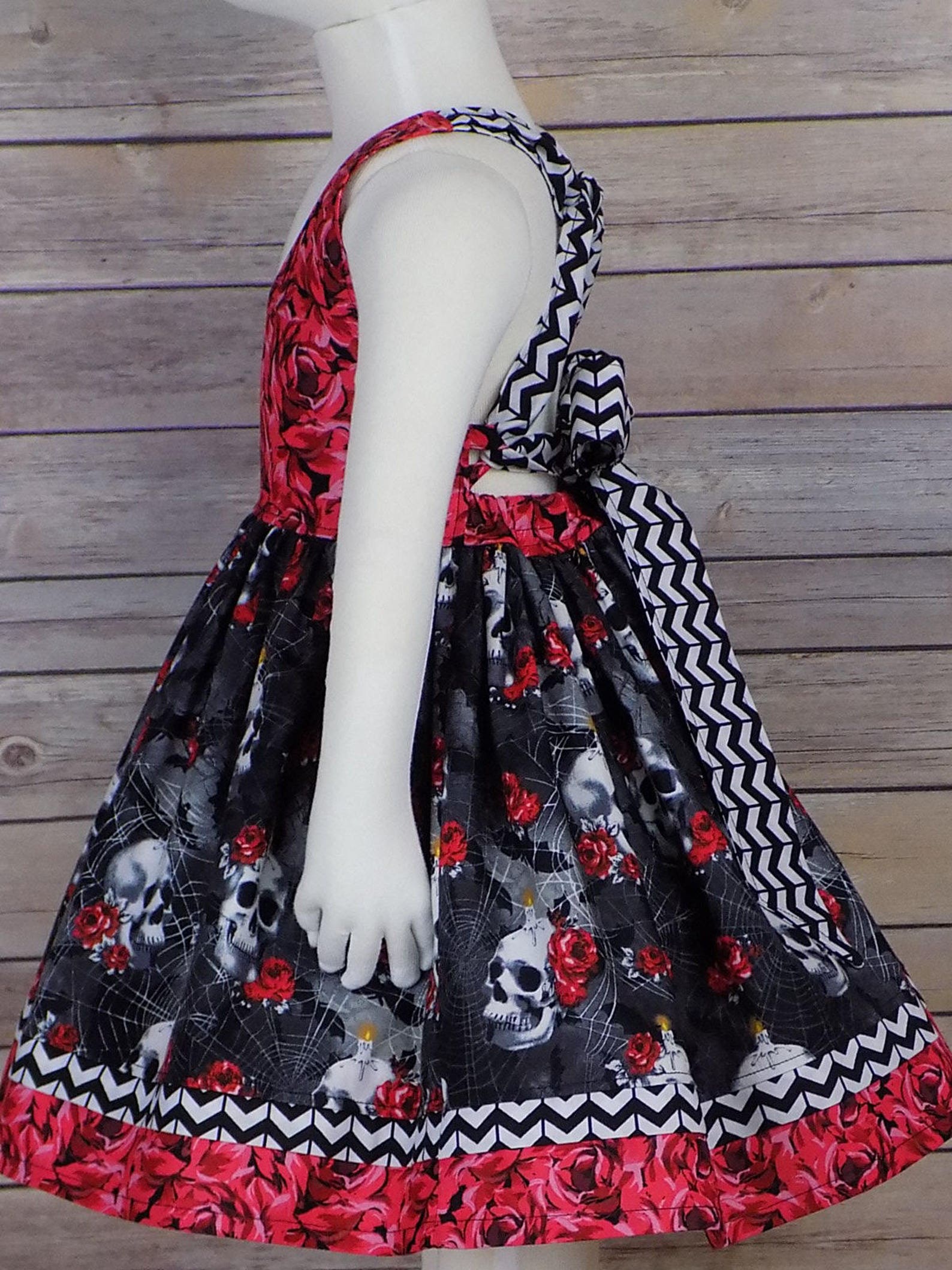 Girl Skull Dress, Day of the Dead, Halloween, Skeleton, Rose, Sugar ...