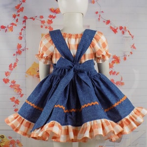 Orange Denim Pageant Wear, Fall Western Dress, Yam Festival, Halloween ...