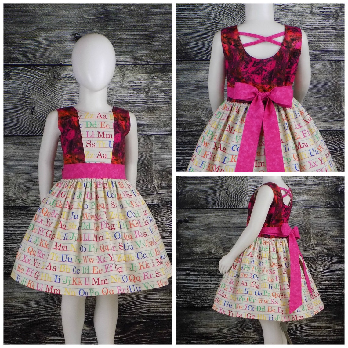 Girls ABC School Dress Outfit Back to School Alphabet | Etsy