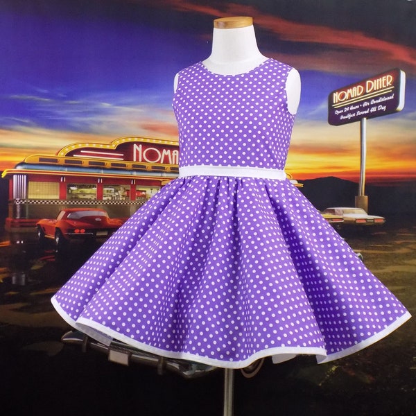 Girls Purple Polka Dot Dress Etsy