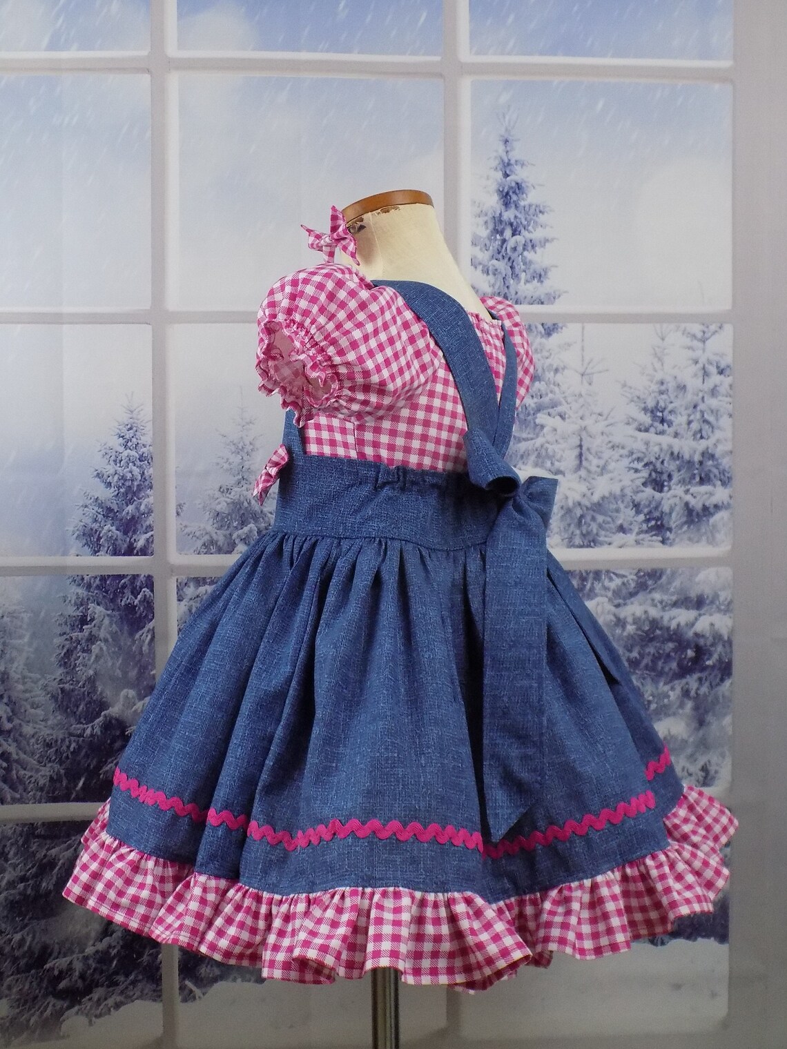 Denim Pageant Wear Pink Girl Western Dress Country Western - Etsy