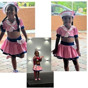Pageant Pink Sailor Outfit Anchors Girl Sailor, Nautical, Crop Top and ...