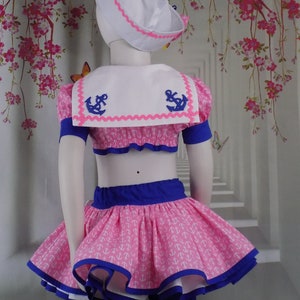 Pageant Pink Sailor Outfit Anchors Girl Sailor Nautical - Etsy