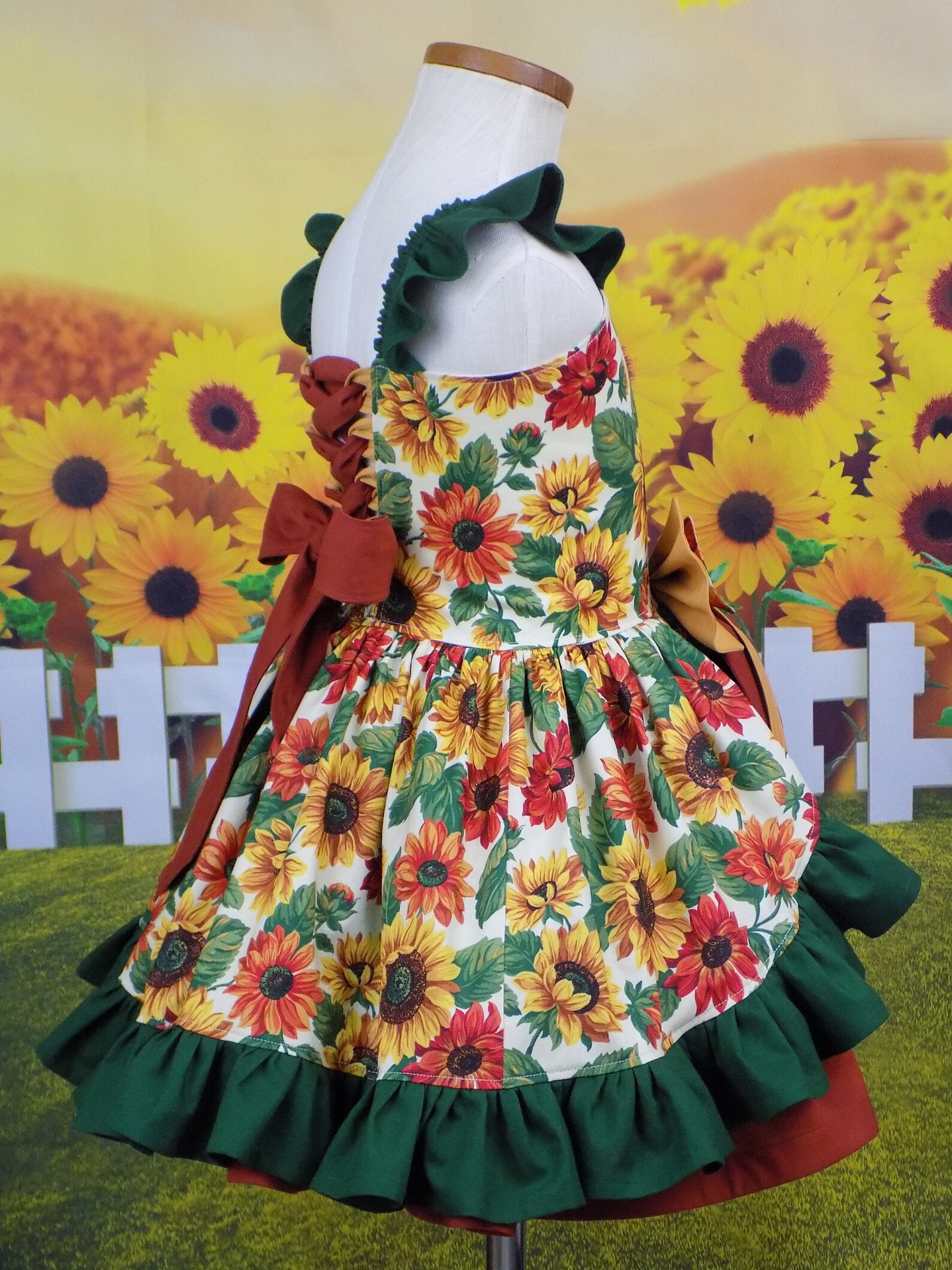 Girls Sunflower Dress Pageant Wear OOC Sunflower Outfit | Etsy