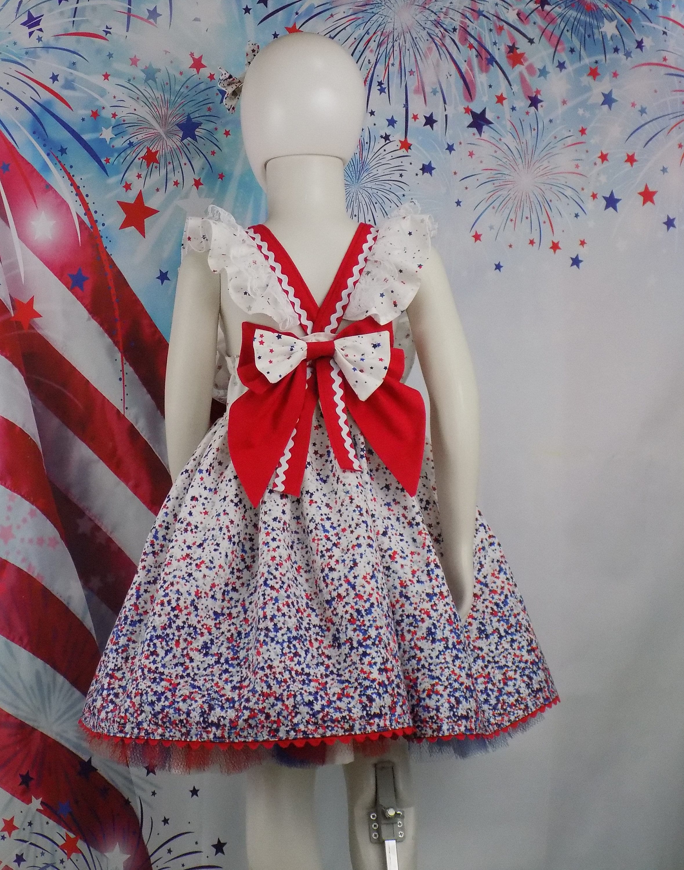 Patriotic Pageant Dress, Stars, Red White Blue Dress, 4th of July Dress ...