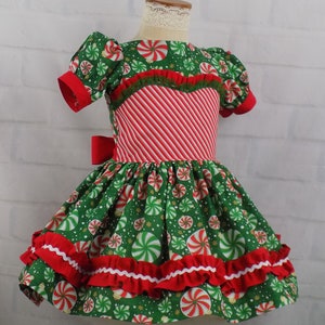 Peppermint Swirl Christmas Dress for Toddler Girls, Pageant OOC Candy ...
