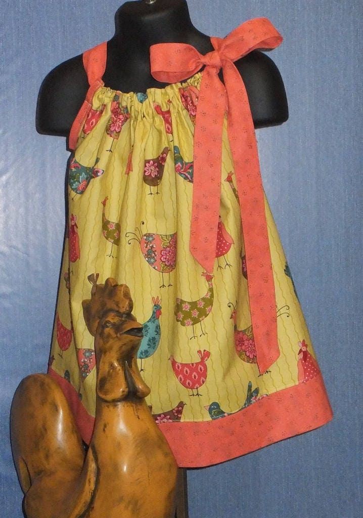 Girl Chicken Dress Rooster Toddler Pillowcase Dress | Etsy