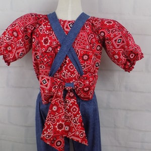 Denim Pageant Overalls, Girls Western Overalls, Red Bandana, Denim Wear ...
