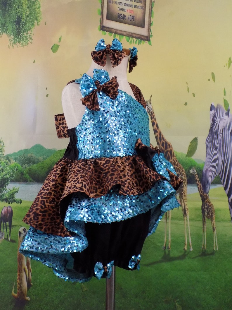Jungle Pageant Wear Leopard Outfit Cheetah, Turquoise, Birthday Party ...
