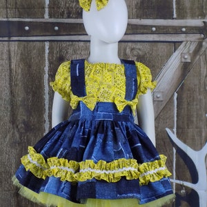 Bandana Denim Dress, Western Pageant Outfit, Girl Western Dress ...
