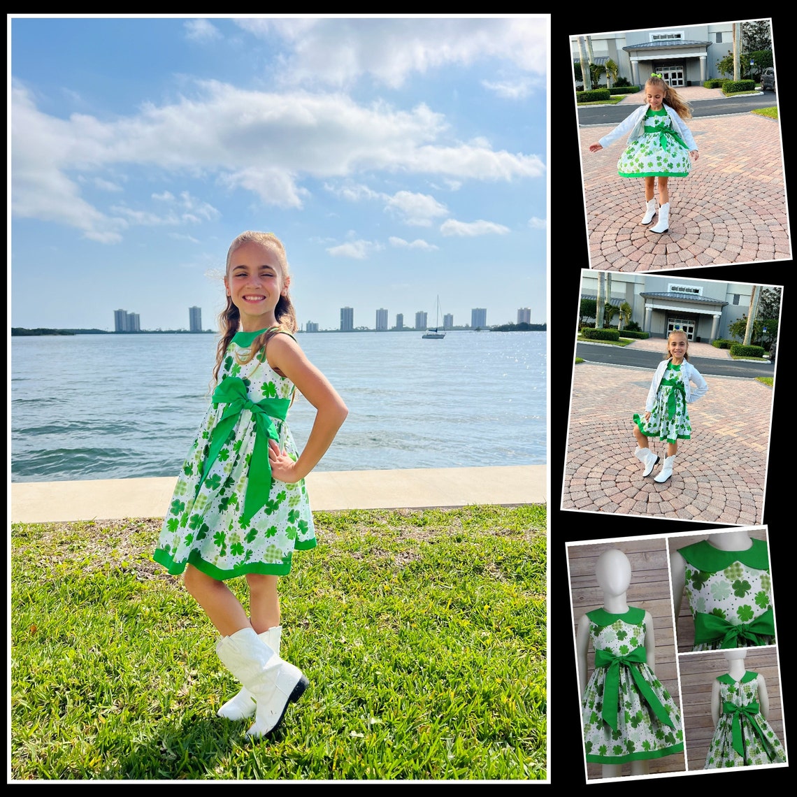 Girls Shamrock Dress, St Patricks Day Dress, Green, Toddler, Parade ...