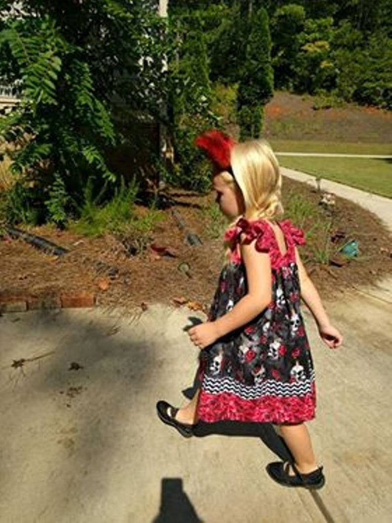 Girls Skull Dress, Girls Halloween Dress, Dress With Red Roses, Day of ...