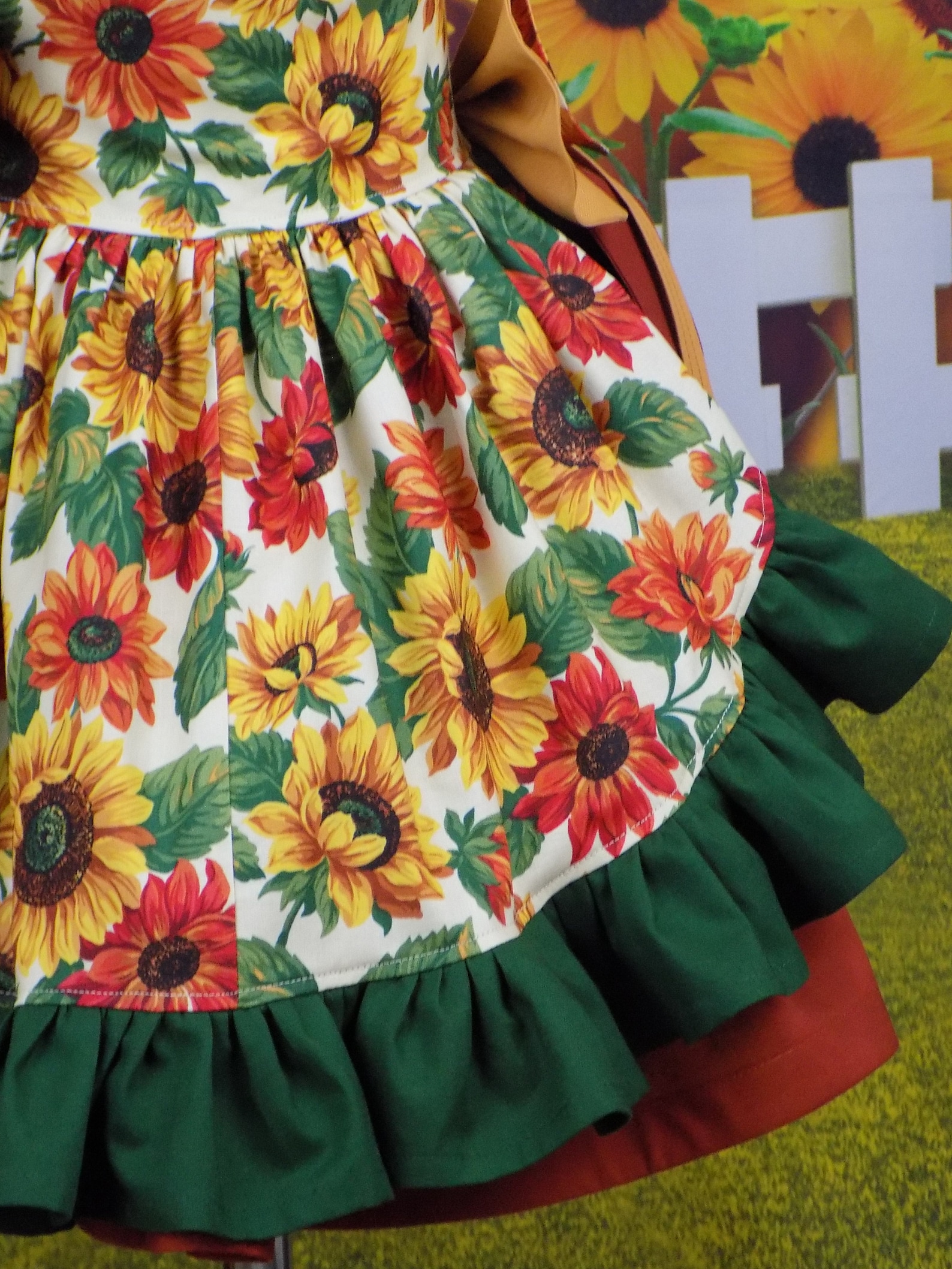 Girls Sunflower Dress Pageant Wear OOC Sunflower Outfit | Etsy