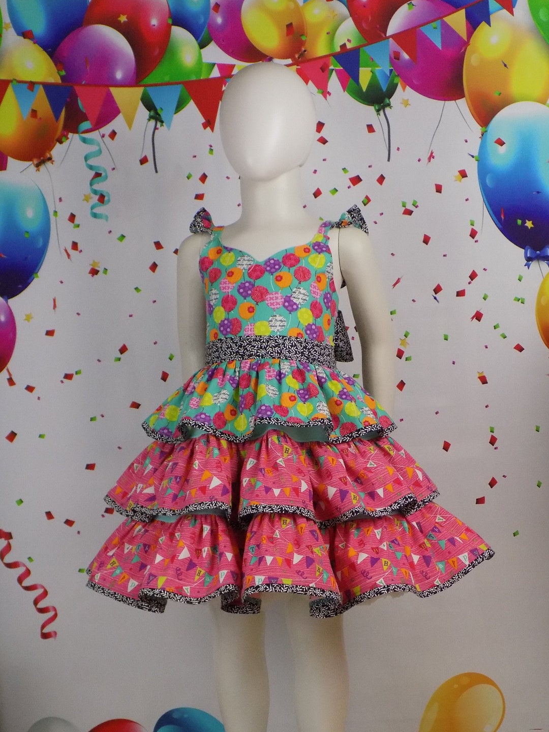 Girls Birthday Dress, Happy Birthday, Ruffle Dress, Layers, Fancy ...