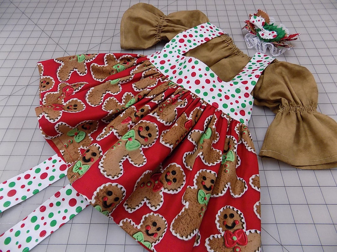 Girls Gingerbread Dress Toddler Christmas Dress Boutique - Etsy