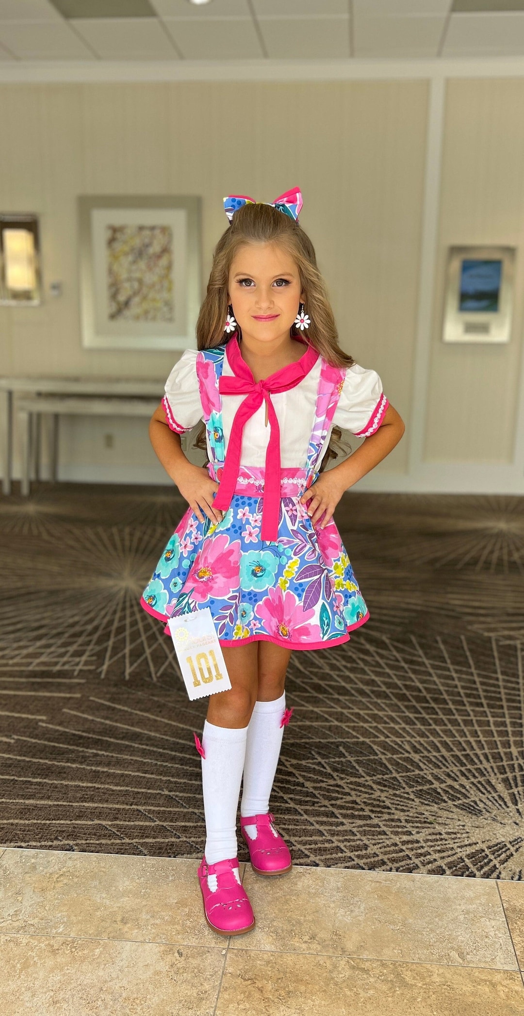 Pageant Casual Wear, Girls Floral Blouse and Skirt Set, Back to School ...