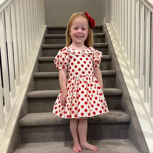 Girls Polka Dot Dress, Red, White Red Polka Dot, Retro, 50s, Halloween ...