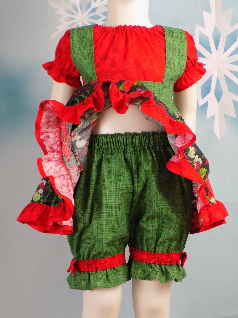 Christmas Pageant, Outfit, Casual Wear, OOC, Tunic Bloomers, Red, Green ...