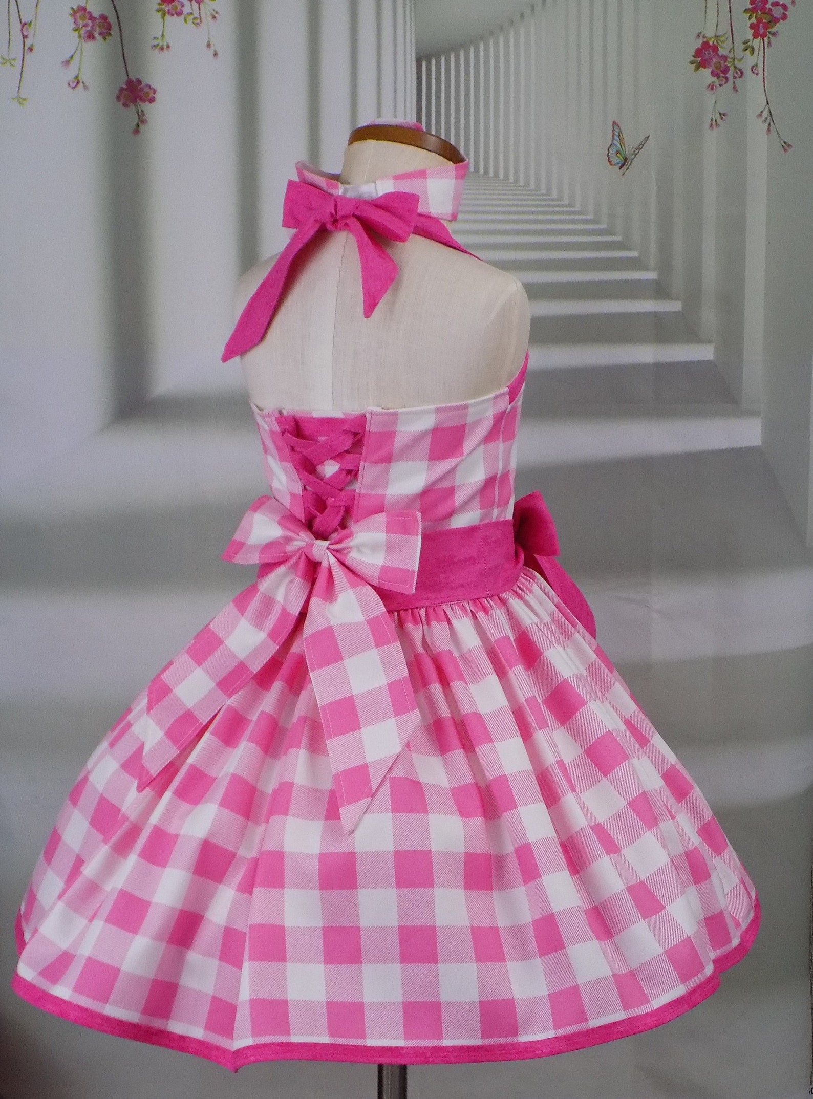 Pink Pageant Dress 50s Dress Pageant Wear Check Gingham | Etsy
