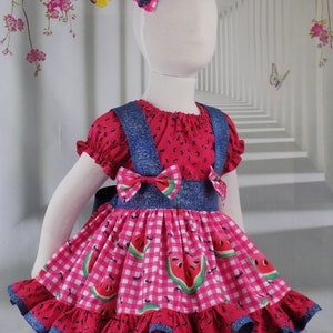 Watermelon Dress, Girls Western Dress, Country, Pageant, Denim Wear ...