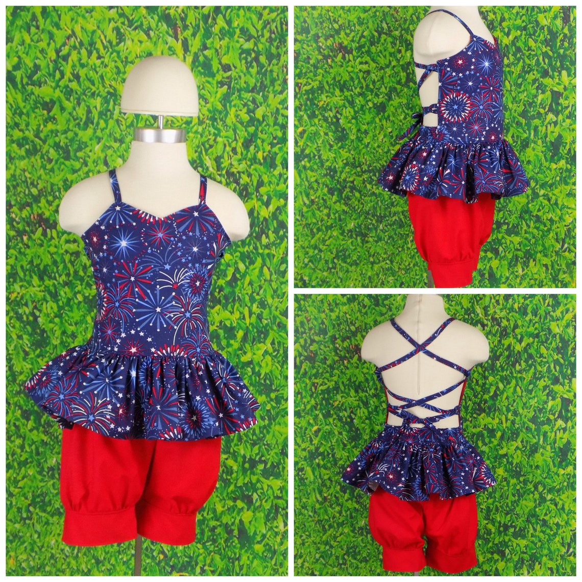 Patriotic Pageant Wear Girls 4th of July Outfit Red White | Etsy