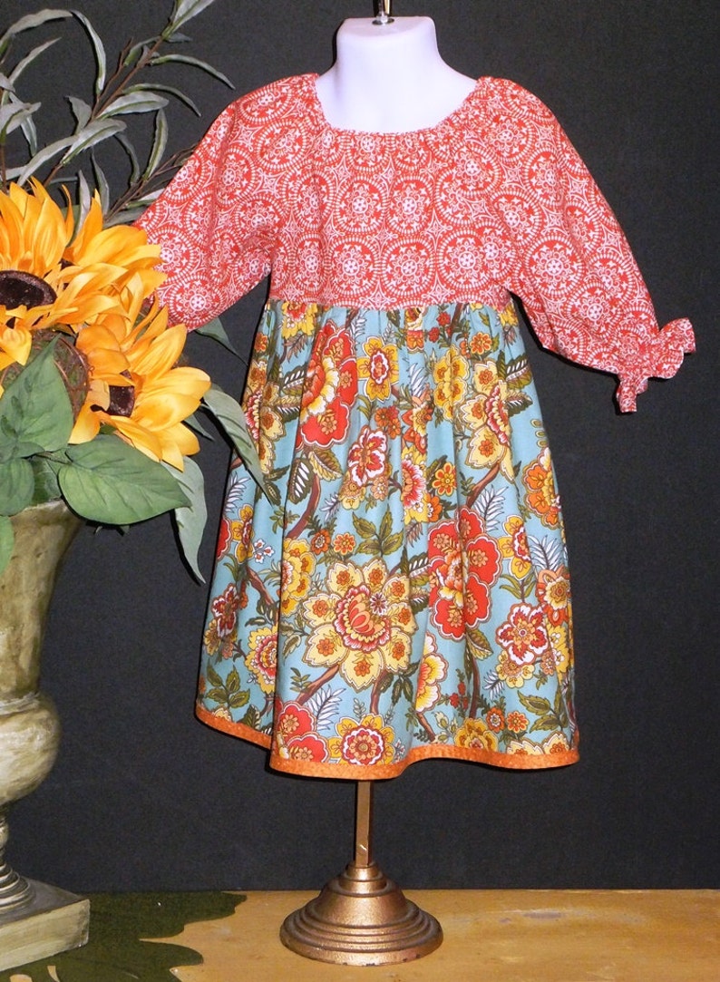 4T Girls Fall Dress, READY to SHIP, Thanksgiving Dress, Toddler, Orange ...