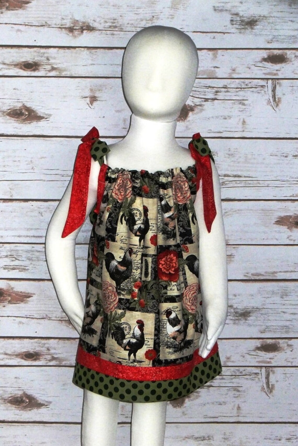 Girl Chicken Dress Rooster Toddler Pillowcase Dress | Etsy