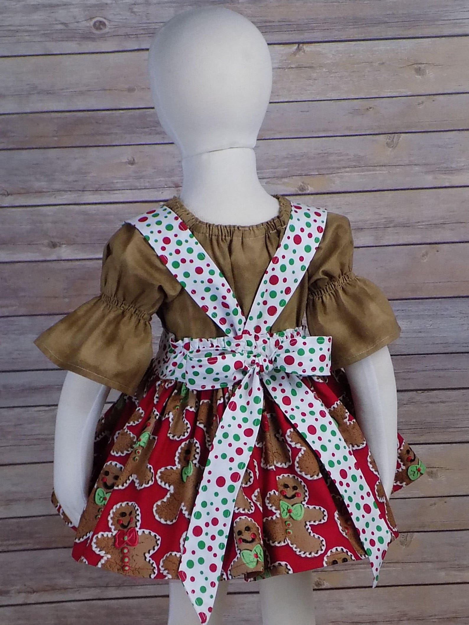 Girls Gingerbread Dress Toddler Christmas Dress Boutique - Etsy