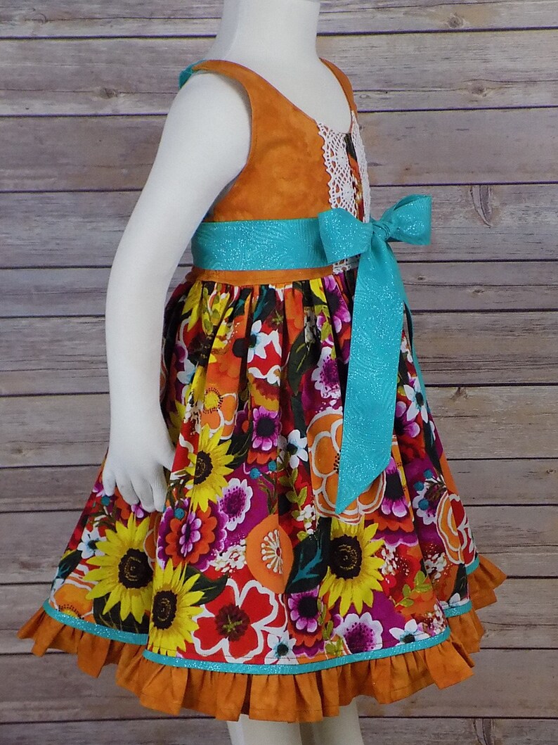 Girls Fall Clothing Girl Fall Dress Sunflower Dress Autumn | Etsy