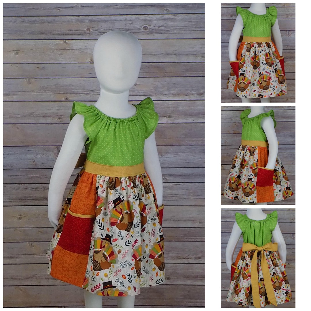 2T Thanksgiving Dress, Turkey Dress, READY to SHIP, Thanksgiving Outfit ...