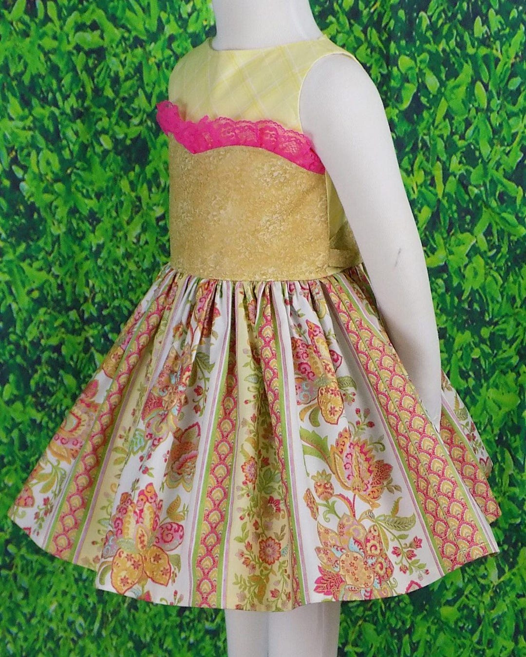 2T Easter Dress, Spring Dress, READY to SHIP, Toddler, Girl, Pink, Gold ...