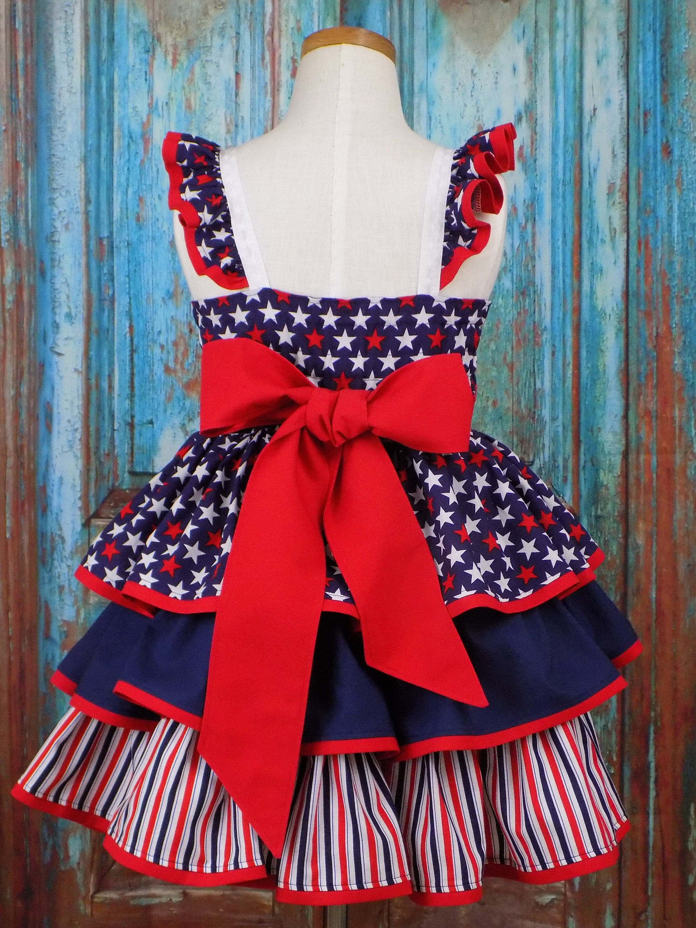Patriotic Pageant Wear, Girls, Western, Outfit, Patriotic Dress, Red ...