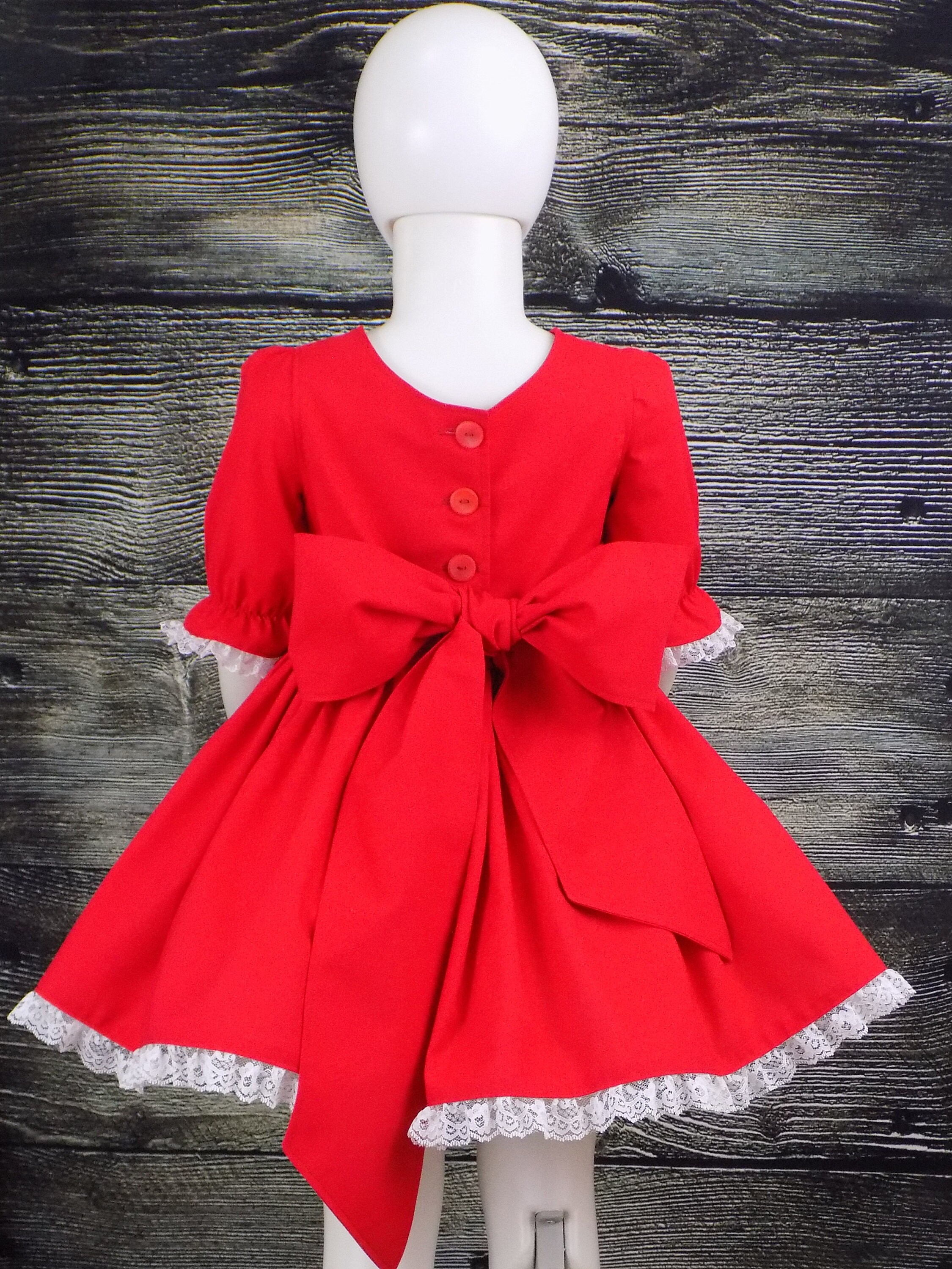 Girls Red Dress, Red Christmas Dress, Valentine Day Dress, Pageant ...