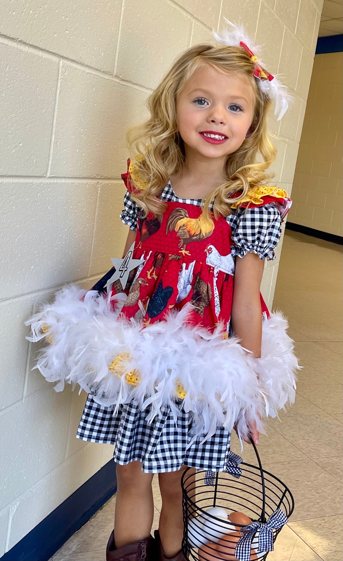 Chicken Dress Chicken Pageant Farm Dress Girl 1st - Etsy