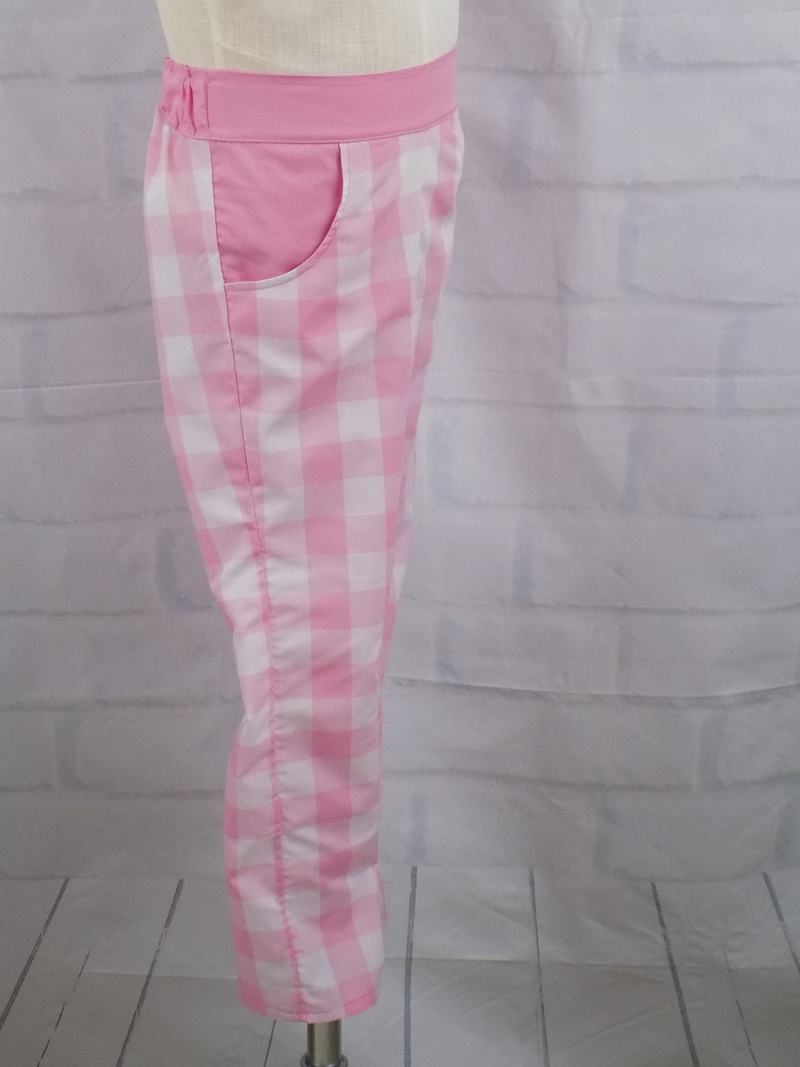 Casual Wear Outfit Pink White Checks Pageant, Top, Pants, Bows, One ...