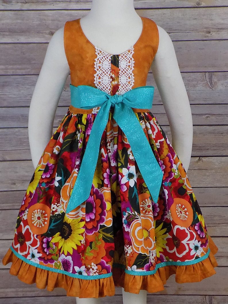 Girls Fall Clothing Girl Fall Dress Sunflower Dress Autumn - Etsy
