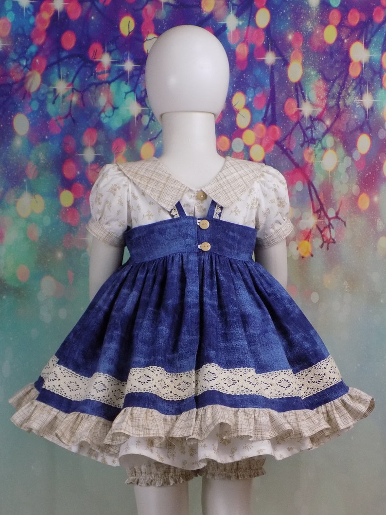 Denim Lace Dress Girl Western Wear Pageant OOC Outfit - Etsy