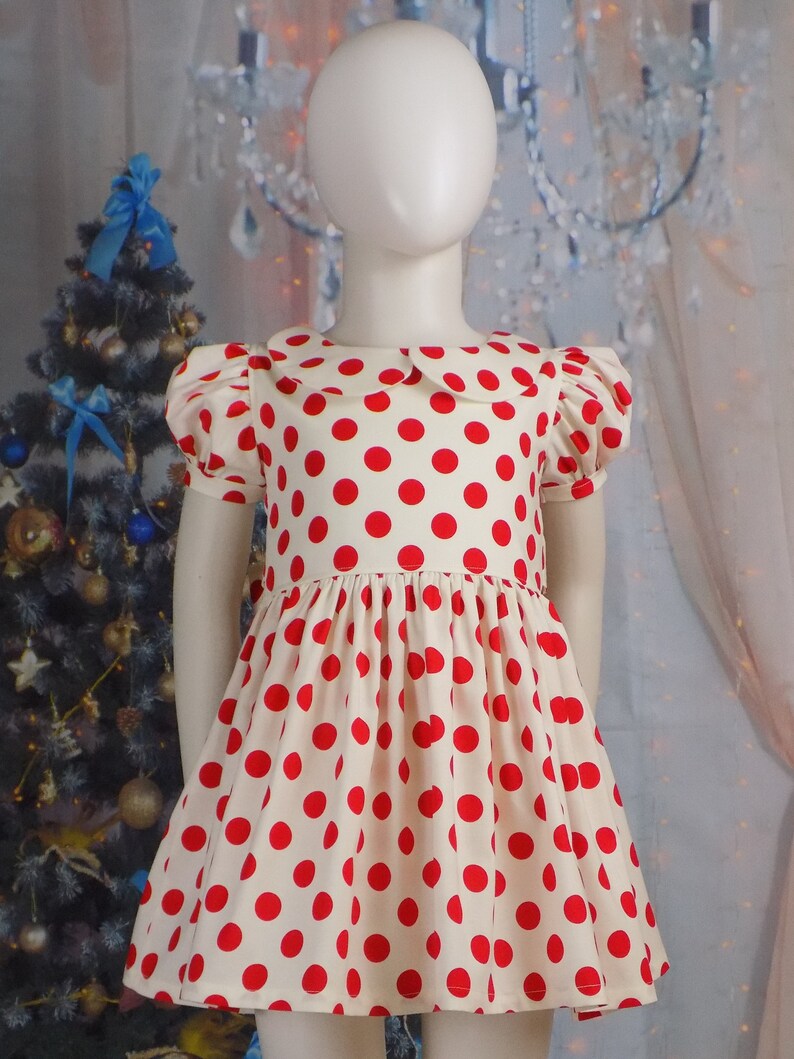 Girls Polka Dot Dress, Red, White Red Polka Dot, Retro, 50s, Halloween ...