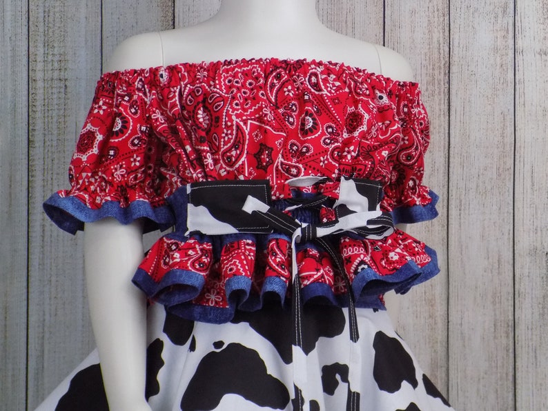 Girl Cow Outfit Western Wear Cowgirl Pageant Cow Dress Etsy Italia