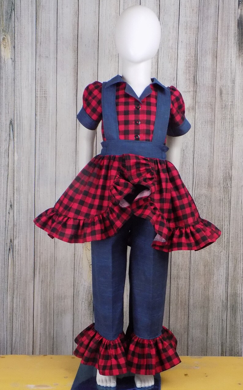 Girls Lumberjack Outfit Pageant OOC Denim Wear Lumberjack - Etsy