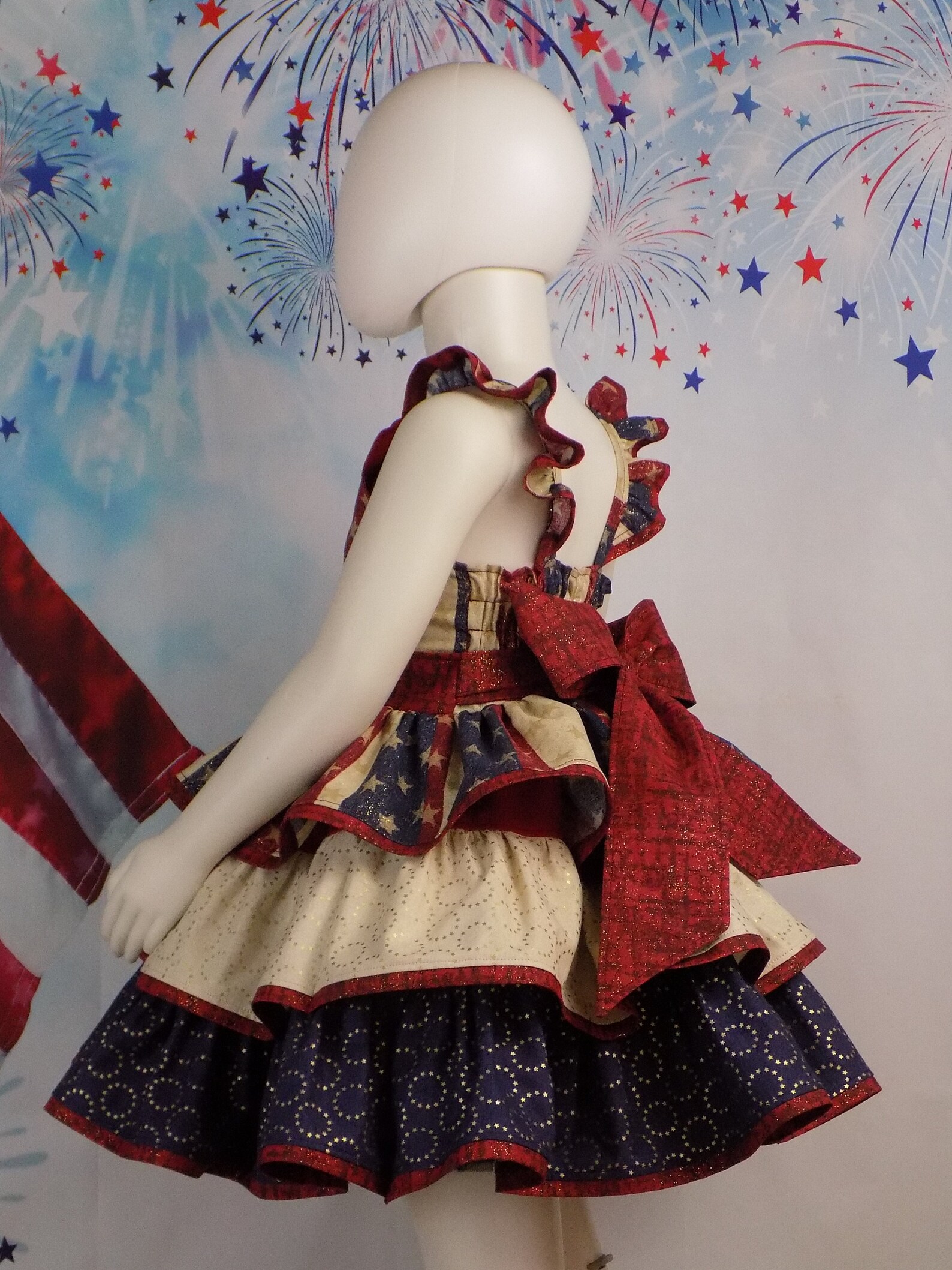 Patriotic Pageant Wear, Girls, Western, Outfit, Patriotic Dress, Red ...