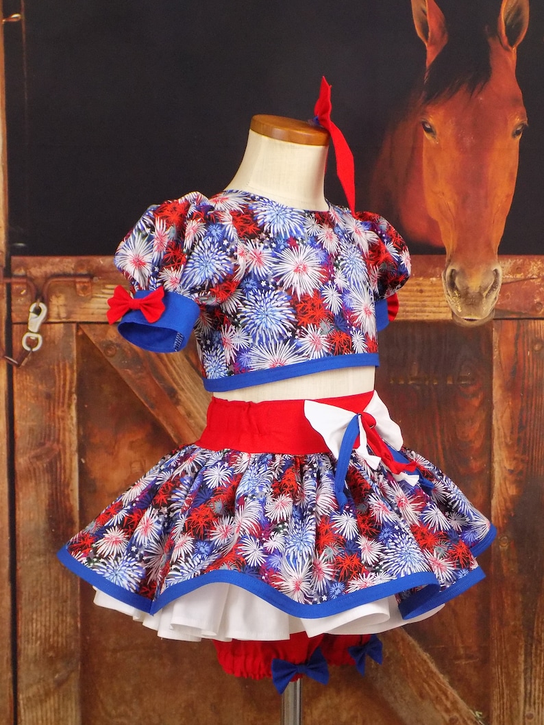 Patriotic Pageant Wear Red White Blue Pageant Wear RWB Fire - Etsy