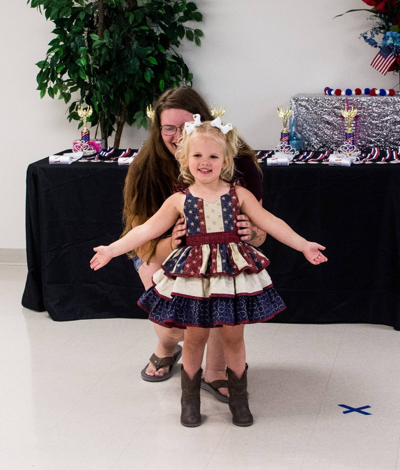 Patriotic Pageant Wear, Girls, Western, Outfit, Patriotic Dress, Red ...
