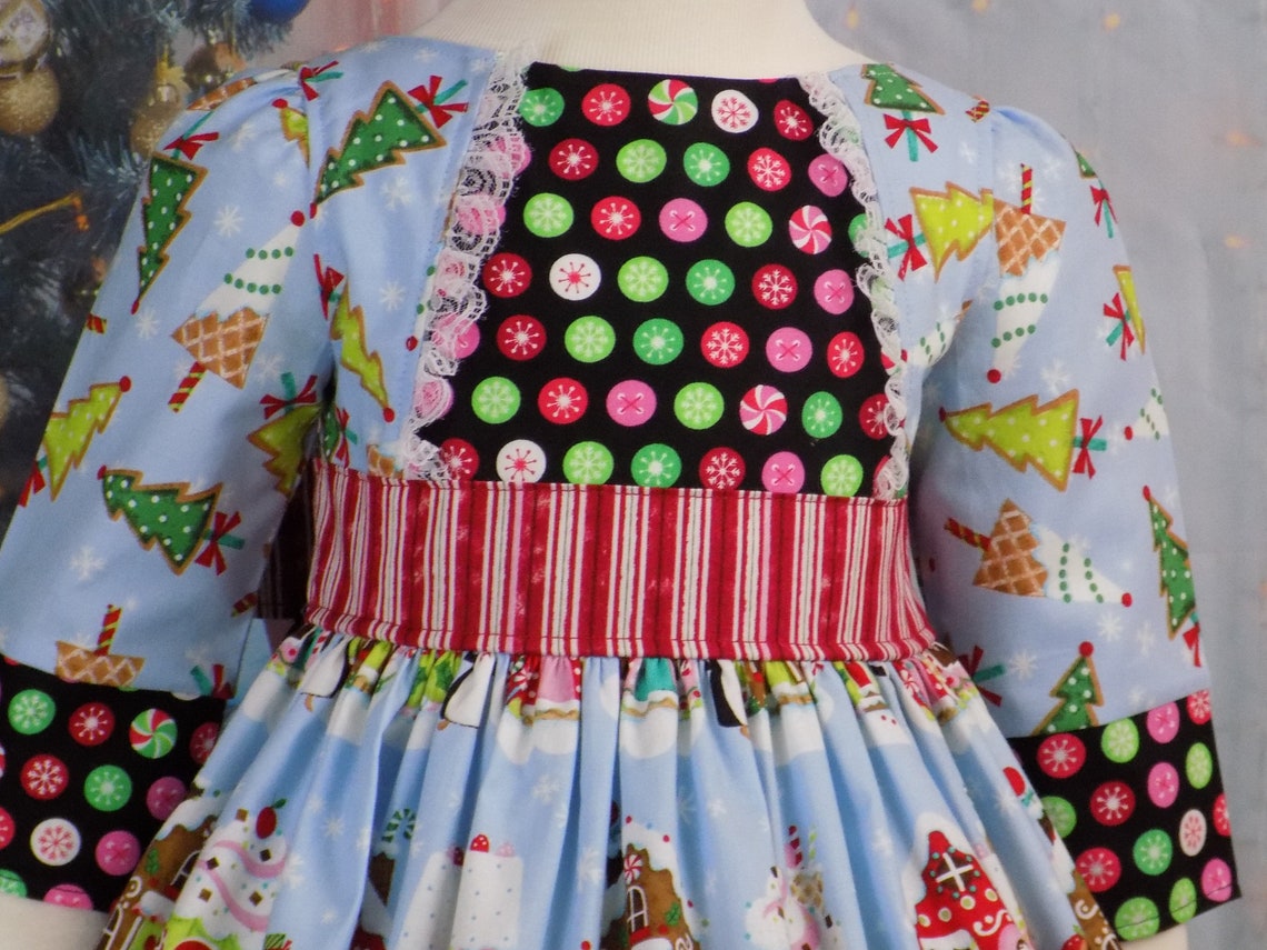 Gingerbread House Dress Girls Christmas Dress Peppermint | Etsy