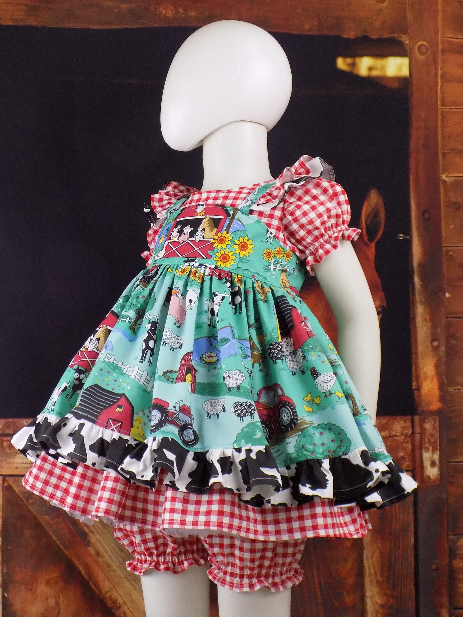 Girls Pageant Farm Wear Farm OOC Cow Dress Chicken Girl | Etsy