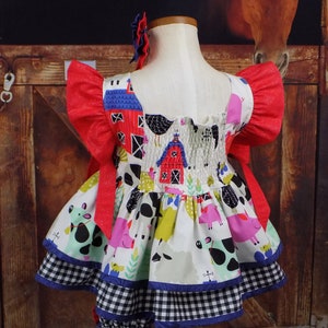 Red Barn Outfit, Girls Farm Outfit, Pageant Wear, Farm Birthday Party ...